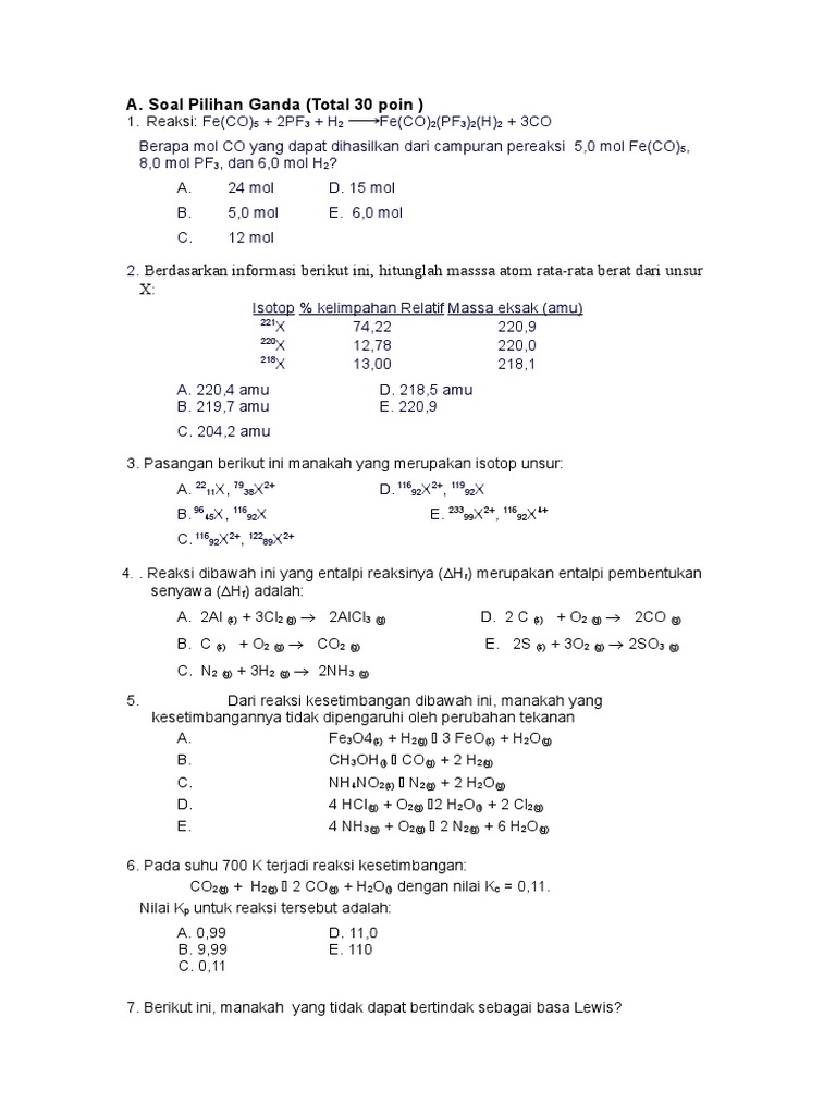 Soal Olimp Kimia | PDF