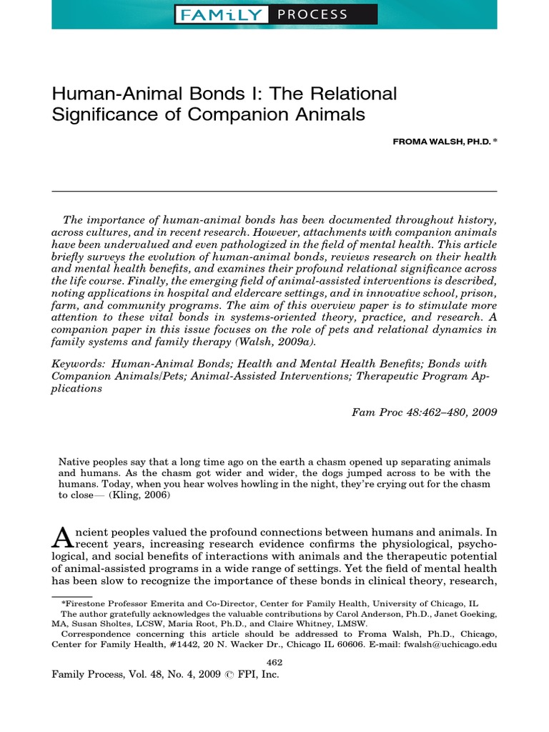 HumanAnimal BondsI The Relational Significance of Companion Animals ...
