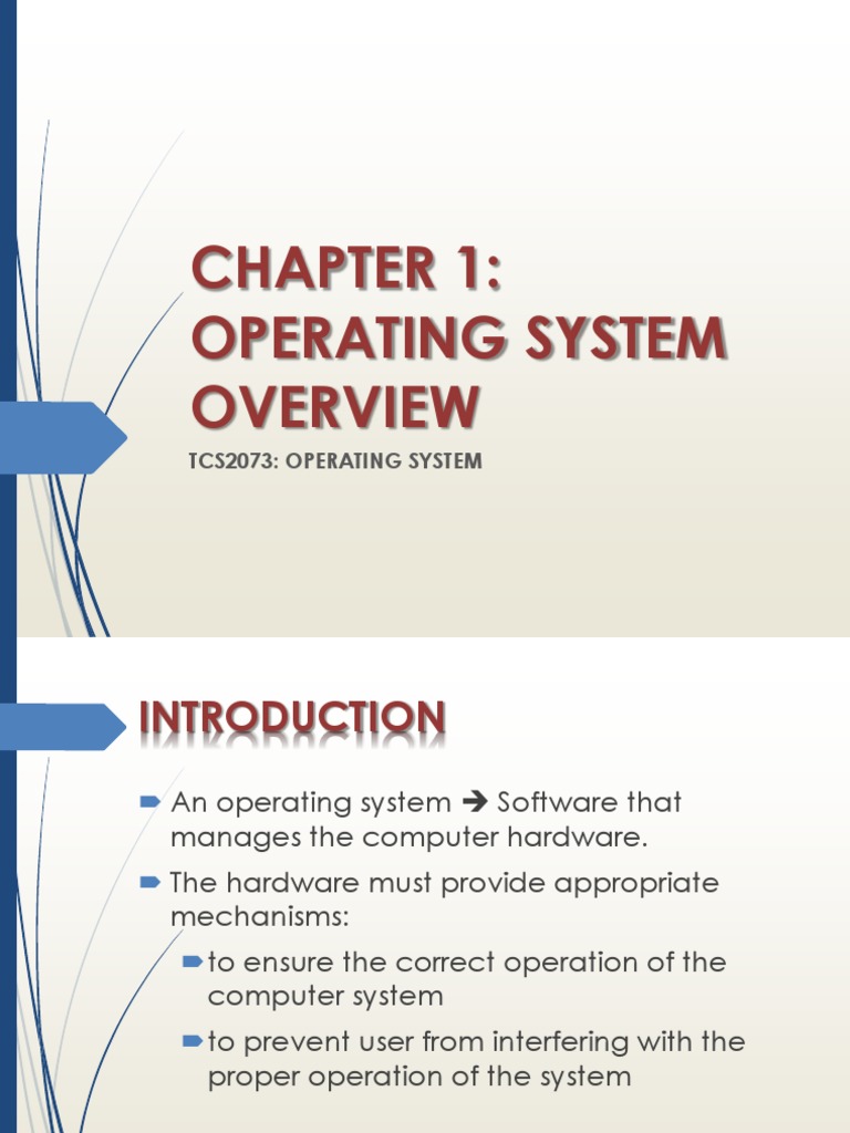 Os Ch1 Operating System Overview PDF | Download Free PDF | Computer ...