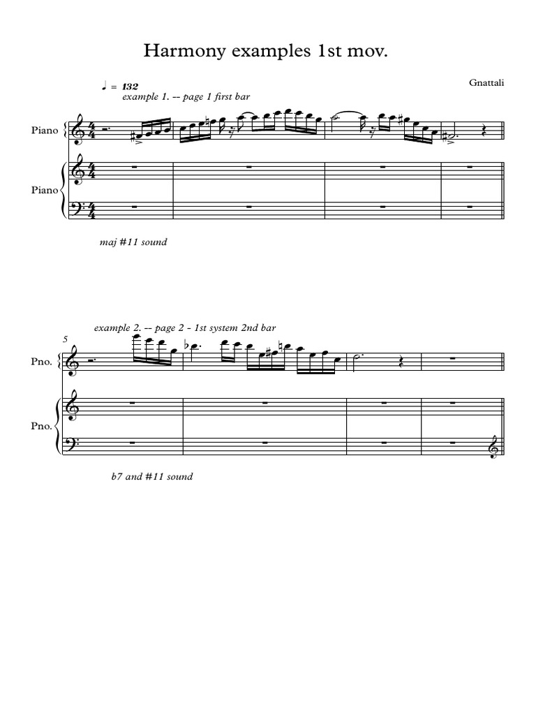 Gnattali Harmony Examples | PDF | Chord (Music) | Harmony
