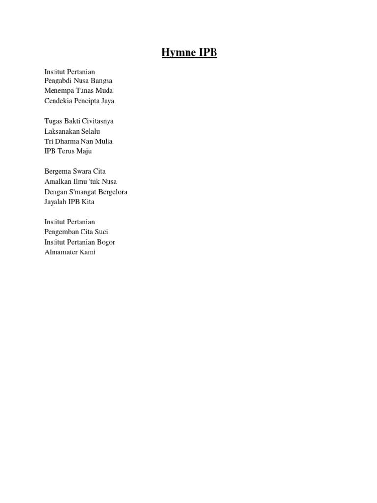 Hymne IPB | PDF