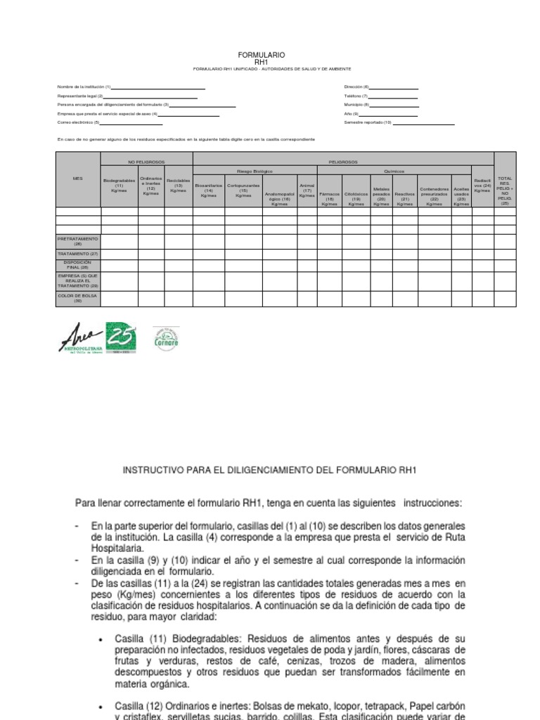 Formulario RH1 | PDF | Residuos | Papel