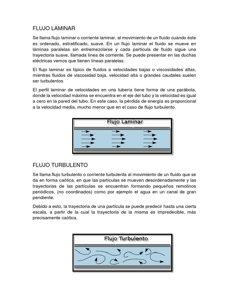 Flujo Laminar | Descargar gratis PDF | Flujo laminar | Numero Reynolds
