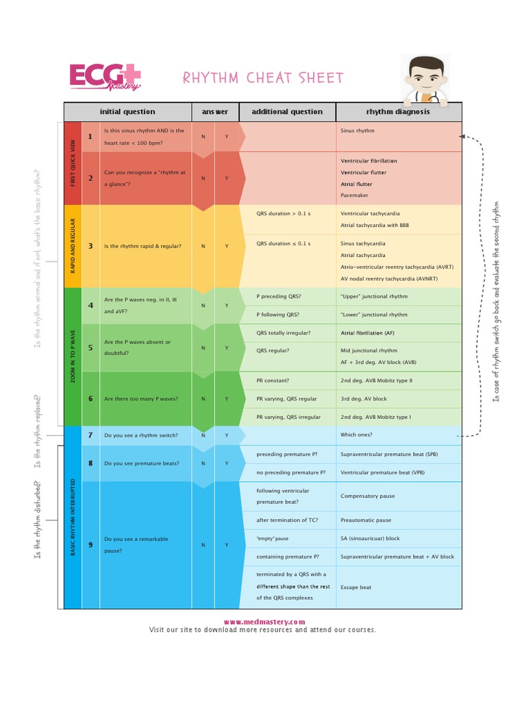 Rhythm Cheat Sheet | PDF | Cardiovascular Diseases | Internal Medicine