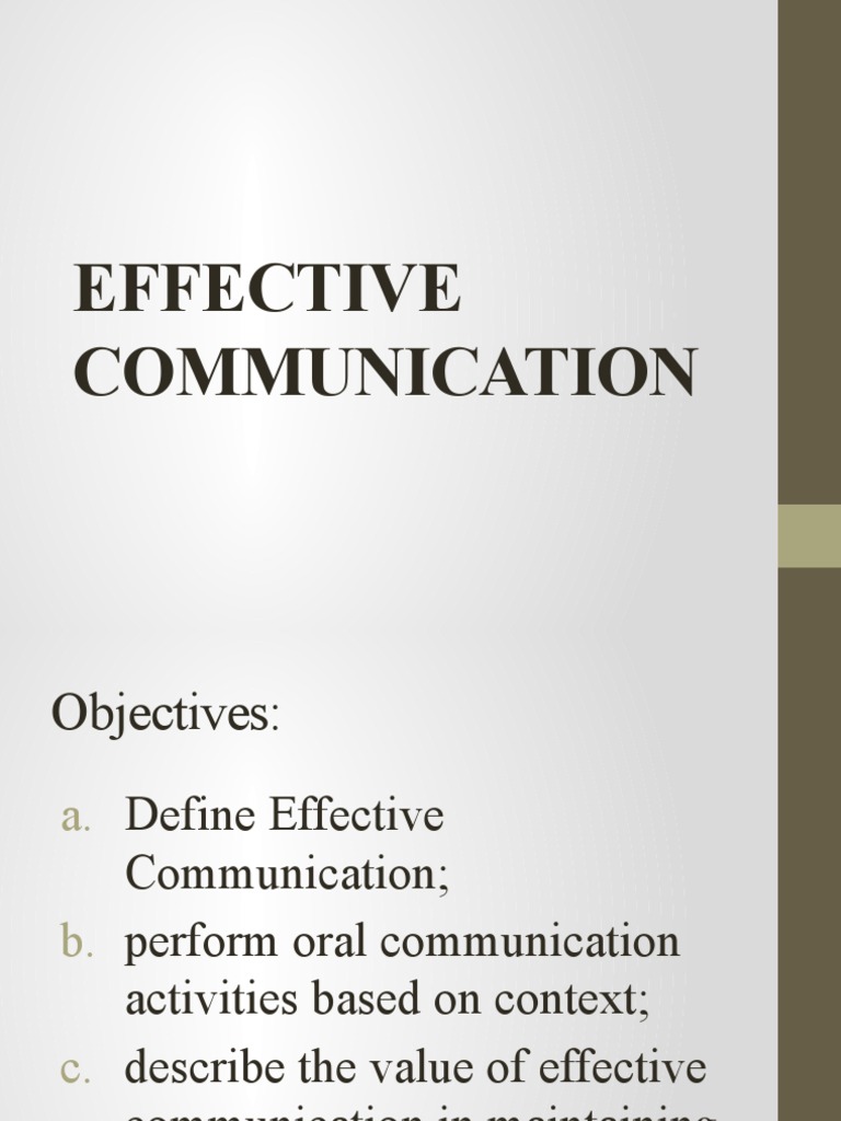 Effective Communication | PDF
