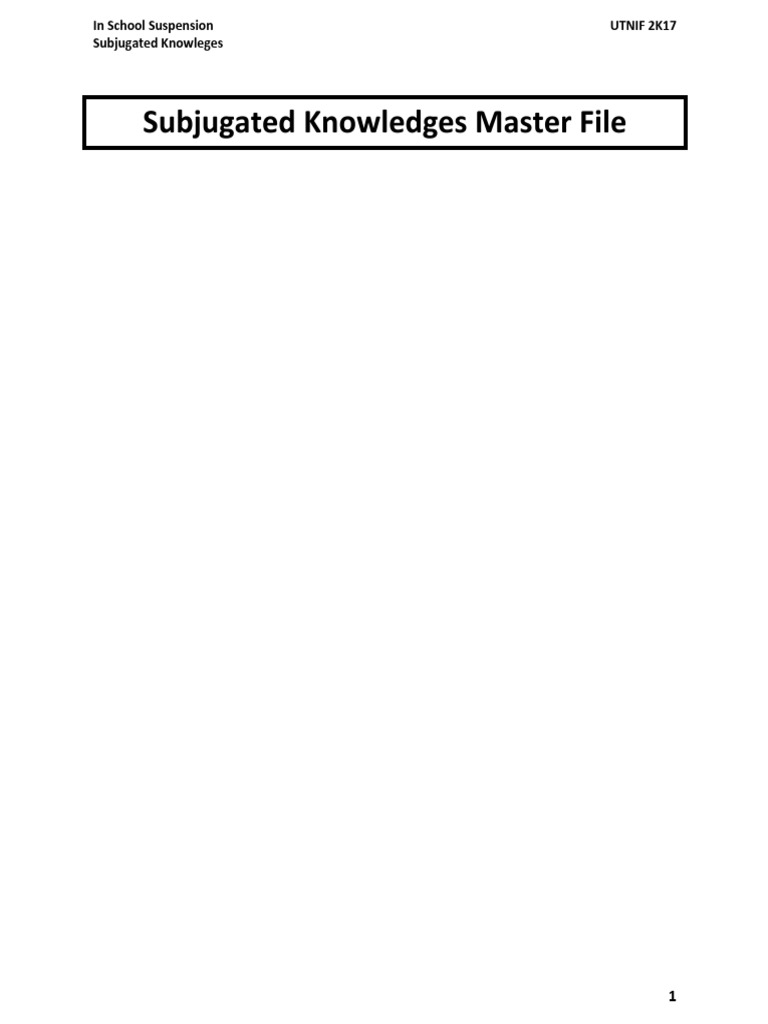 Subjugated Knowledges Master File - UTNIF 2017 | PDF | Queer Theory ...