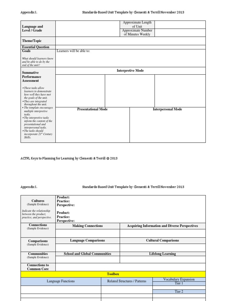 Unit Template Actfl | PDF | Educational Assessment | Educational Psychology