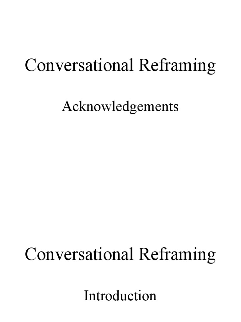 Six Step Reframing 5B7 | PDF | Perception | Senses
