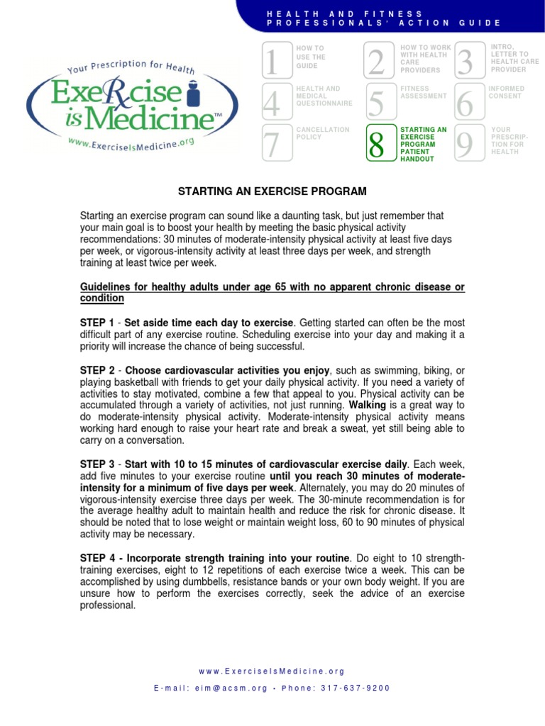 Starting An Exercise Program: Health and Medical Questionnaire Fitness ...