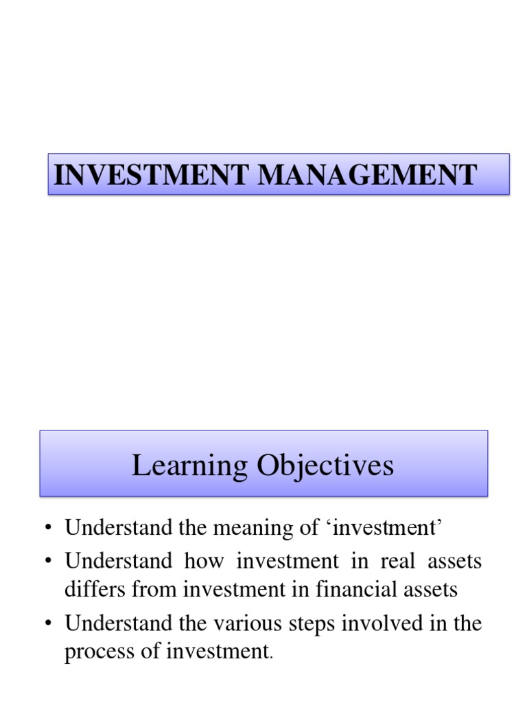 A Comprehensive Guide to the Investment Management Process | PDF ...