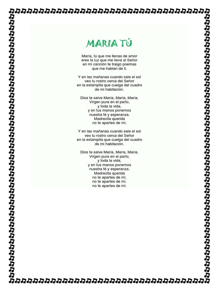 María, tú que me llenas de amor | PDF | Religión y espiritualidad | Poesía