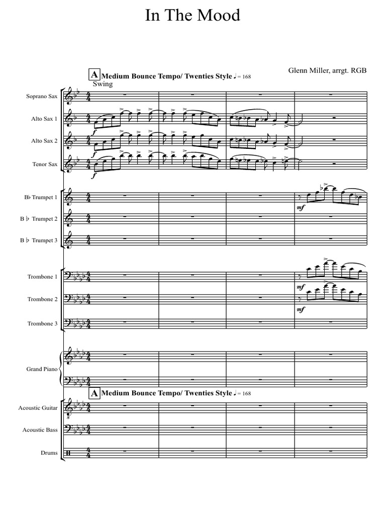 In - The - Mood - Partitura y Partes | PDF | American Styles Of Music ...