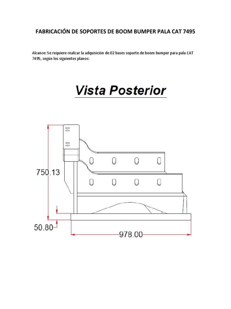 Fabricación de Soportes de Boom Bumper Pala Cat 7495 | PDF