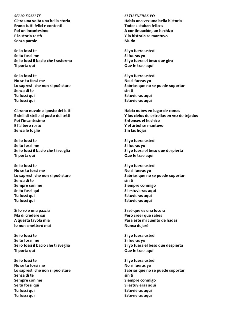 Sei Io Fossi Te | PDF | Ocio | Personas