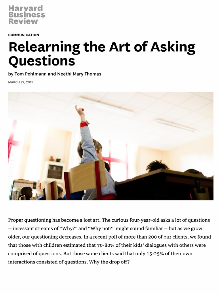 Relearning The Art of Asking Questions | PDF