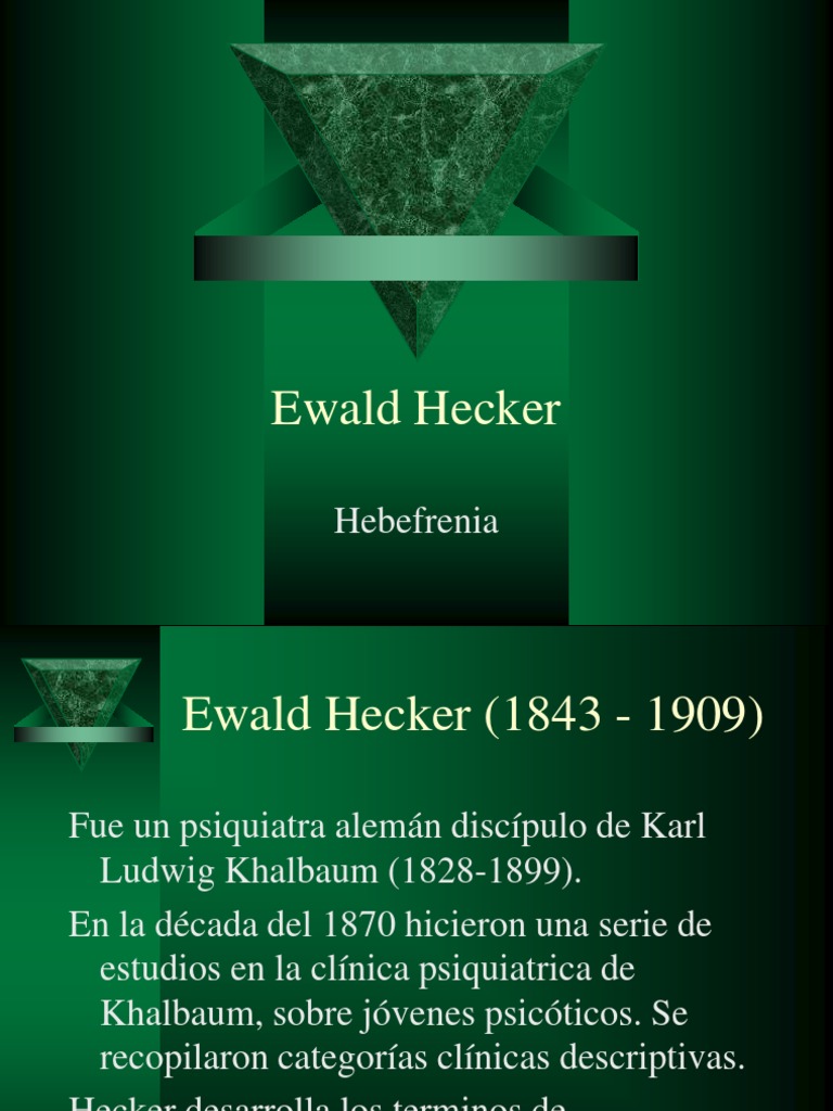 Ewald Hecker | PDF | Disociación (psicología) | Ciencias del comportamiento