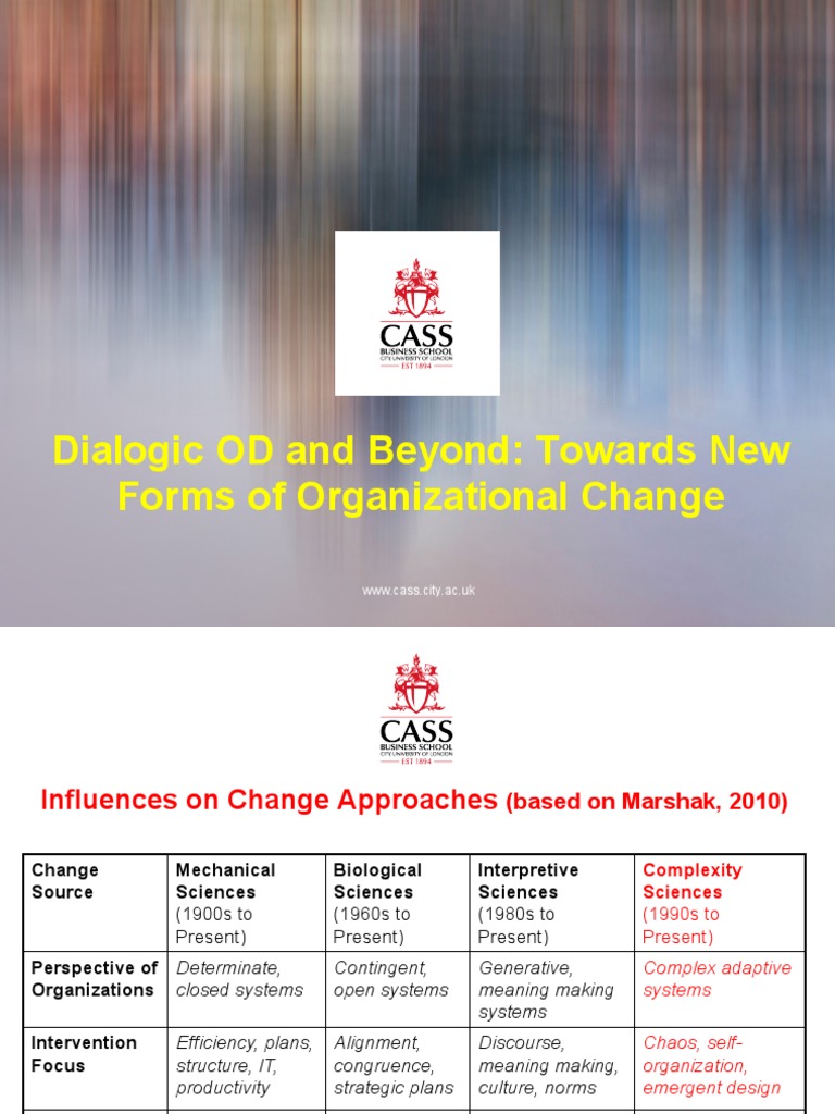 Dialogic OD and Beyond - Towards New Forms of Organisational Change ...