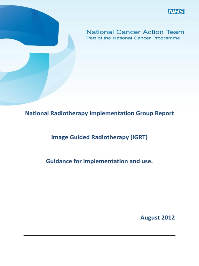 National Radiotherapy Implementation Group Report IGRT Final PDF | PDF ...