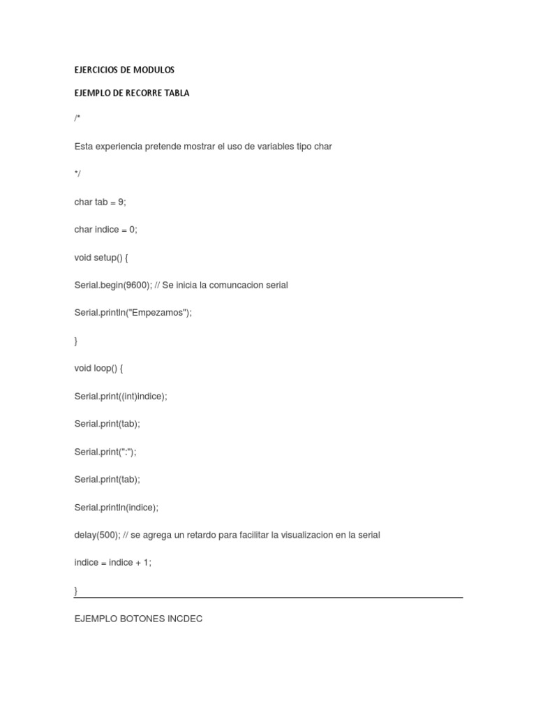 Ejercicios de Modulos | PDF | Cadena (informática) | Programación de ...
