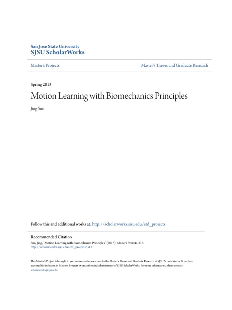 Motion Learning With Biomechanics Principles | PDF | Image Resolution ...