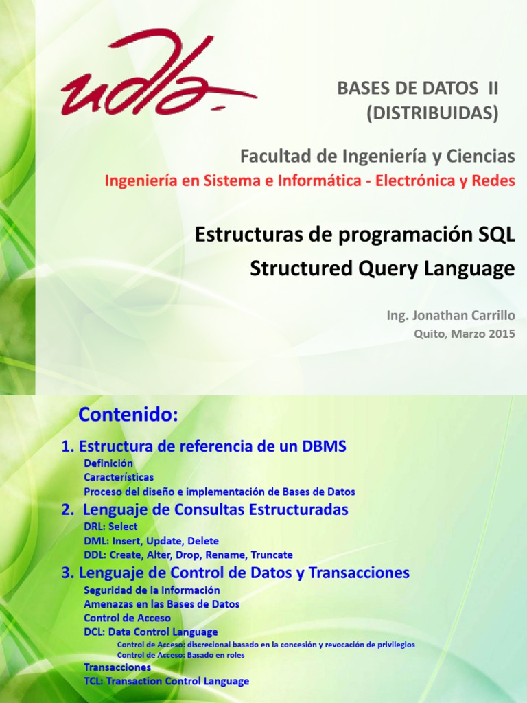 Estructuras de Programación SQL PDF | PDF | SQL | Seguridad de información