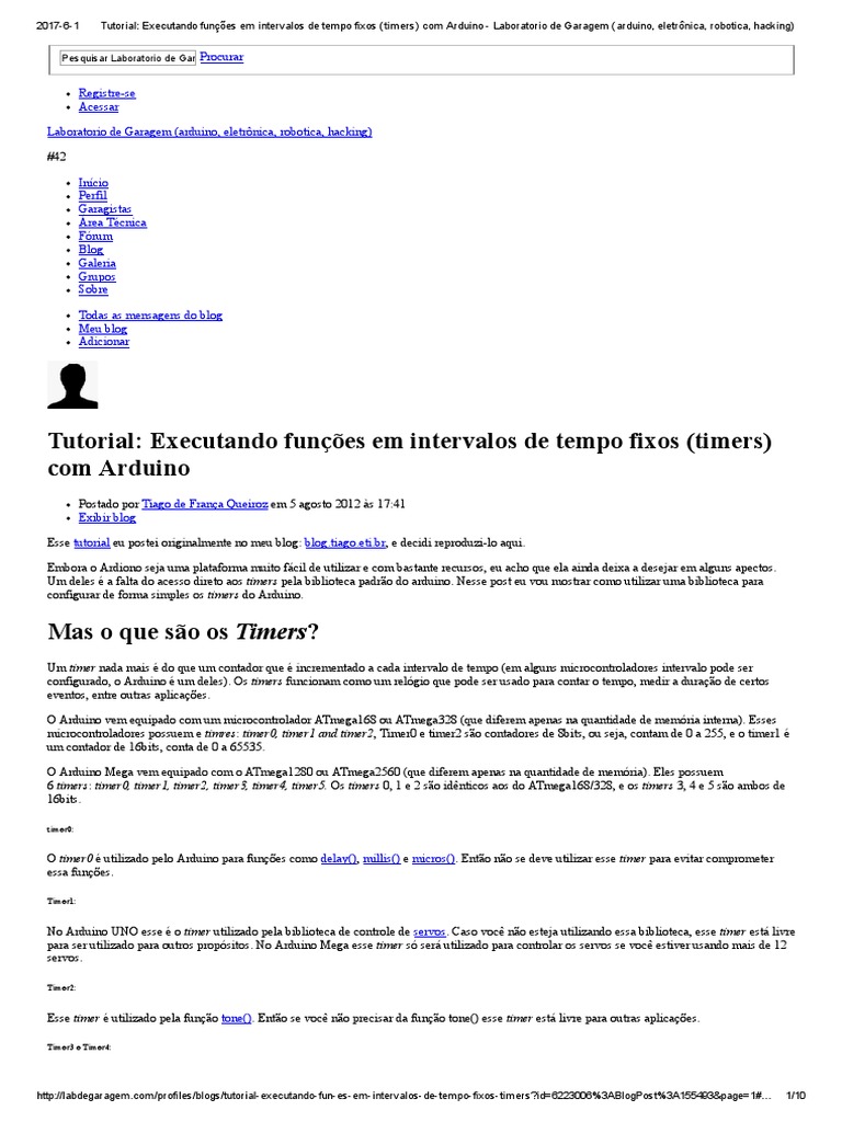 Tutorial - Executando Funções em Intervalos de Tempo Fixos (Timers) Com ...