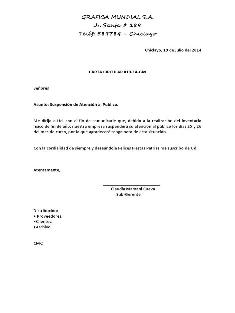 5.carta Circular | PDF