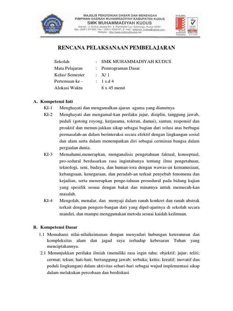 RPP Pemdas 1 | PDF