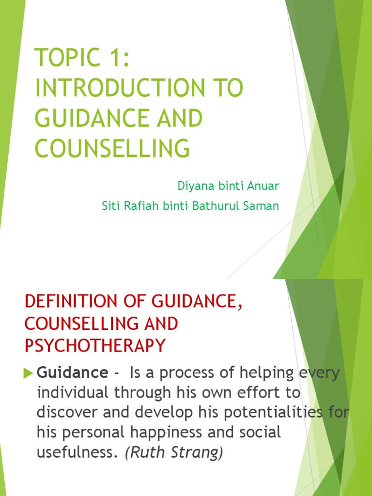 Topic 1 Introduction To Guidance and Counselling | PDF | Psychotherapy ... Topic 1 Introduction To Guidance and Counselling | PDF | Psychotherapy ...