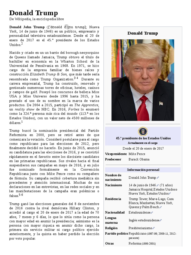 Donald Trump | PDF | Donald Trump | Gobierno americano