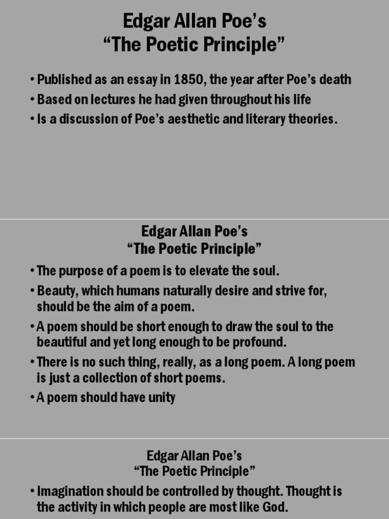 Poetic Principle - Philosophy of Composition | PDF | The Raven | Poetry