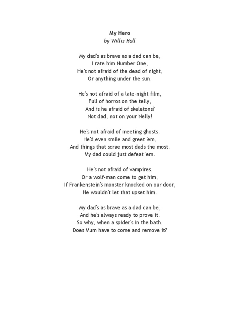 My Dad Is My Hero Poem
