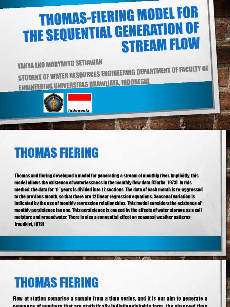 Thomas-Fiering Model For The Sequential Generation of Stream Flow | PDF ...