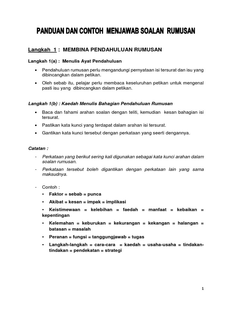 Latihan Menulis Rumusan | PDF