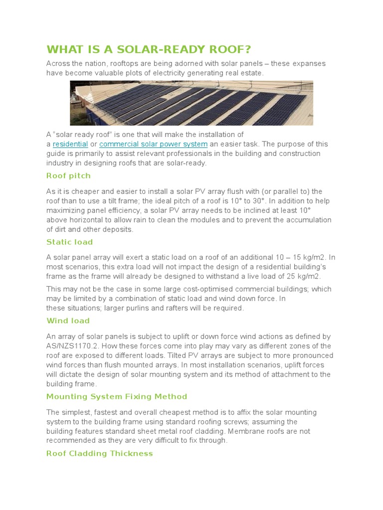 Basic Requirement About Roof For Solar | PDF | Photovoltaic System | Roof