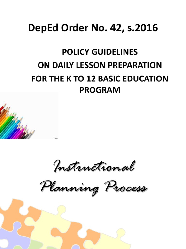 Policy Guideliness DLL Making Deped Order | PDF | Lesson Plan | Teachers