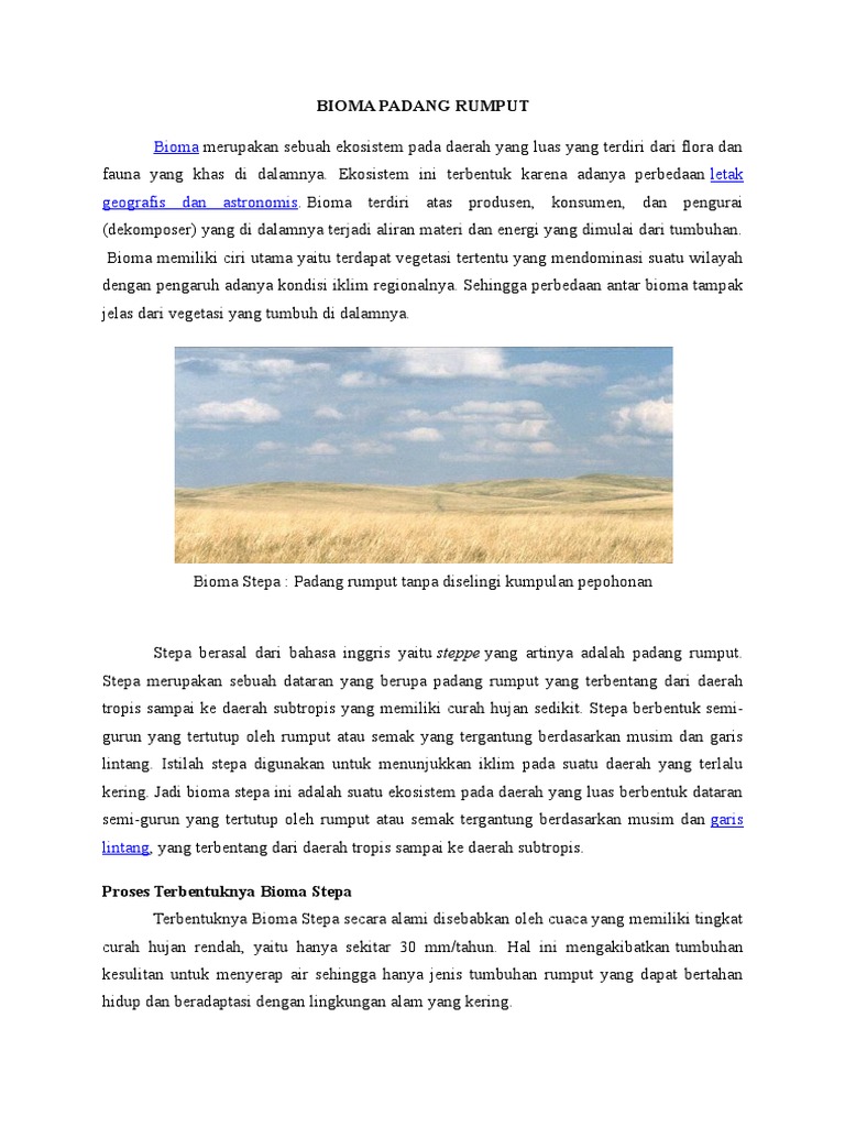 Bioma Padang Rumput | PDF
