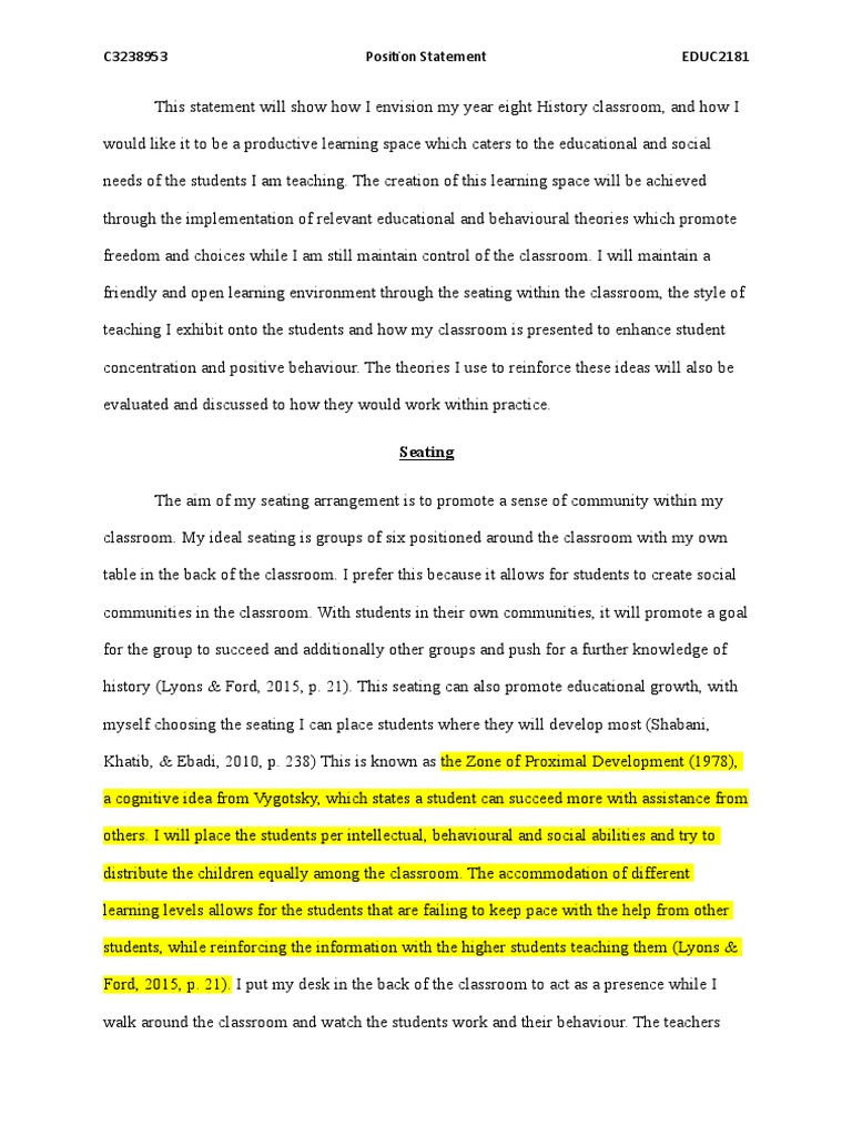 Theoretical Position | PDF | Classroom | Education Theory