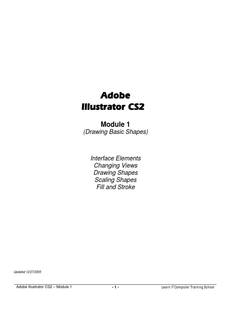 Adobe Illustrator CS2: (Drawing Basic Shapes) | PDF | Adobe Illustrator ...