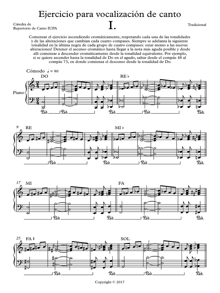 Ejercicio Para Vocalización De Canto 1 Pdf