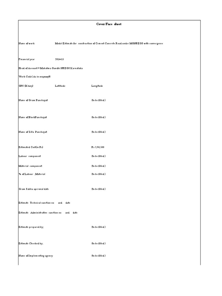 Model Estimate CC Road Document 230814 English Ver 1 | PDF | Concrete ...