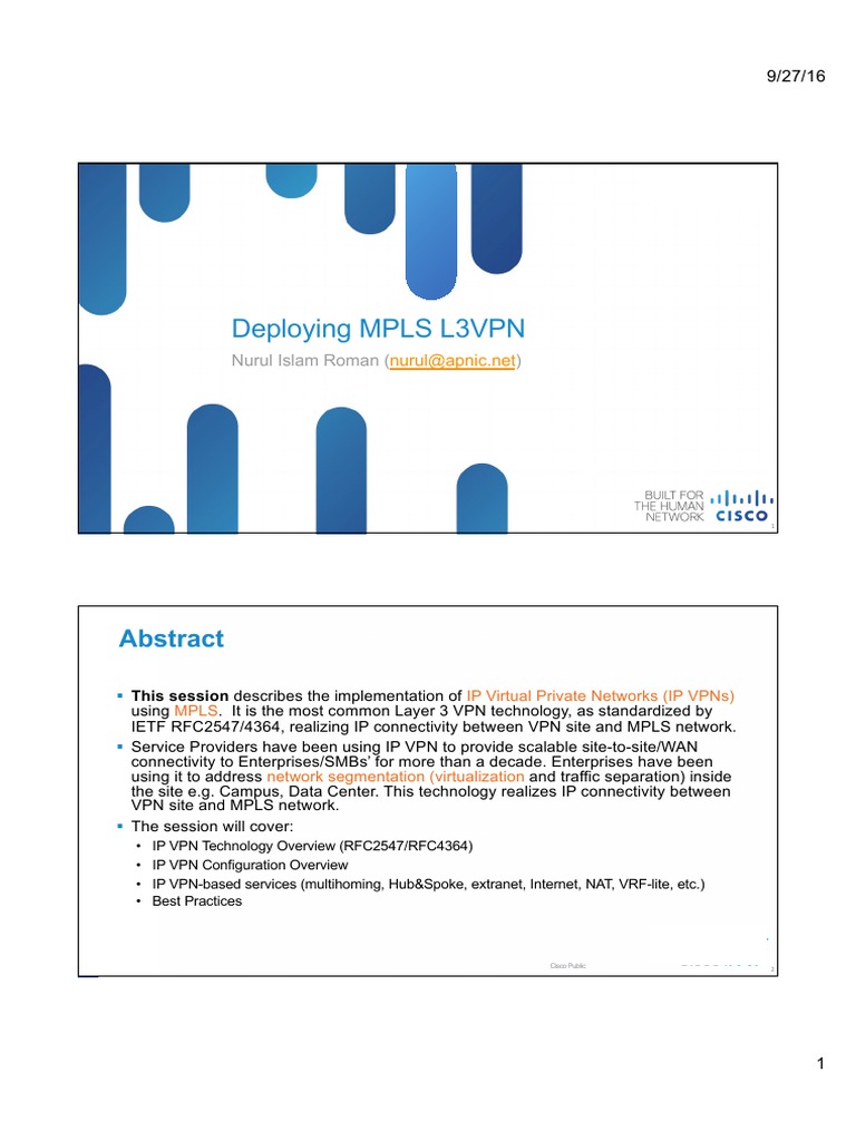 03 Deploying Mpls l3vpn | PDF | Virtual Private Network | Multiprotocol Label Switching