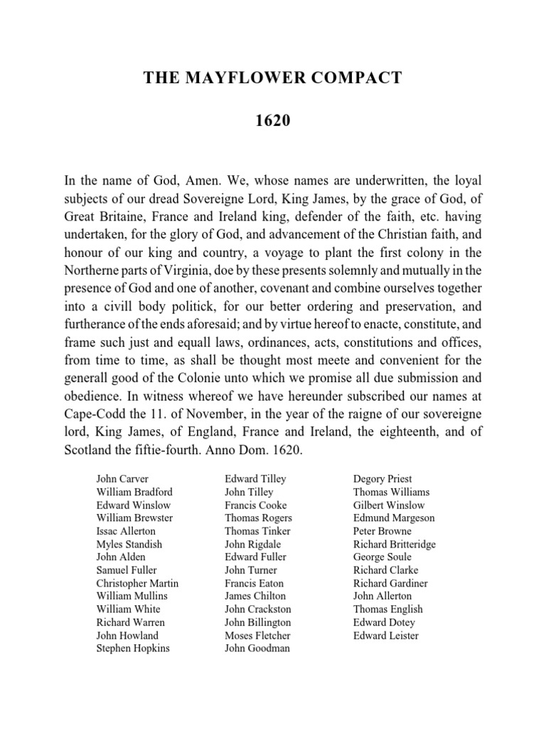 The Mayflower Compact | PDF