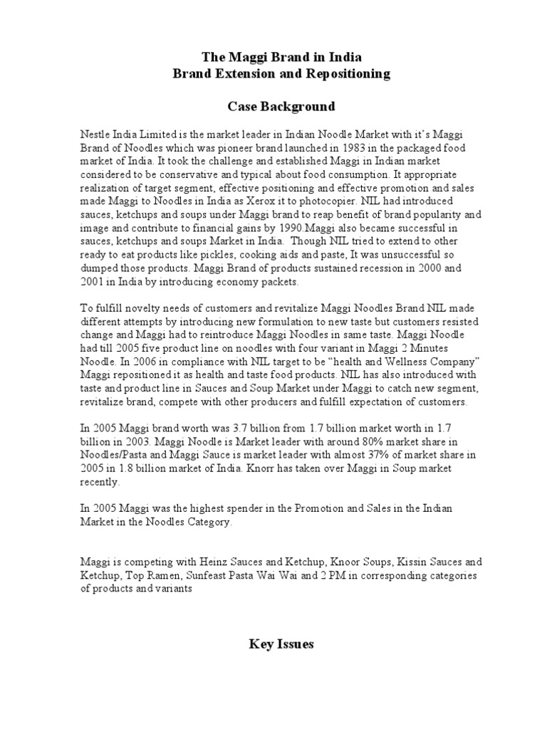 Maggi Brand in India Case Study | PDF | Brand | Foods