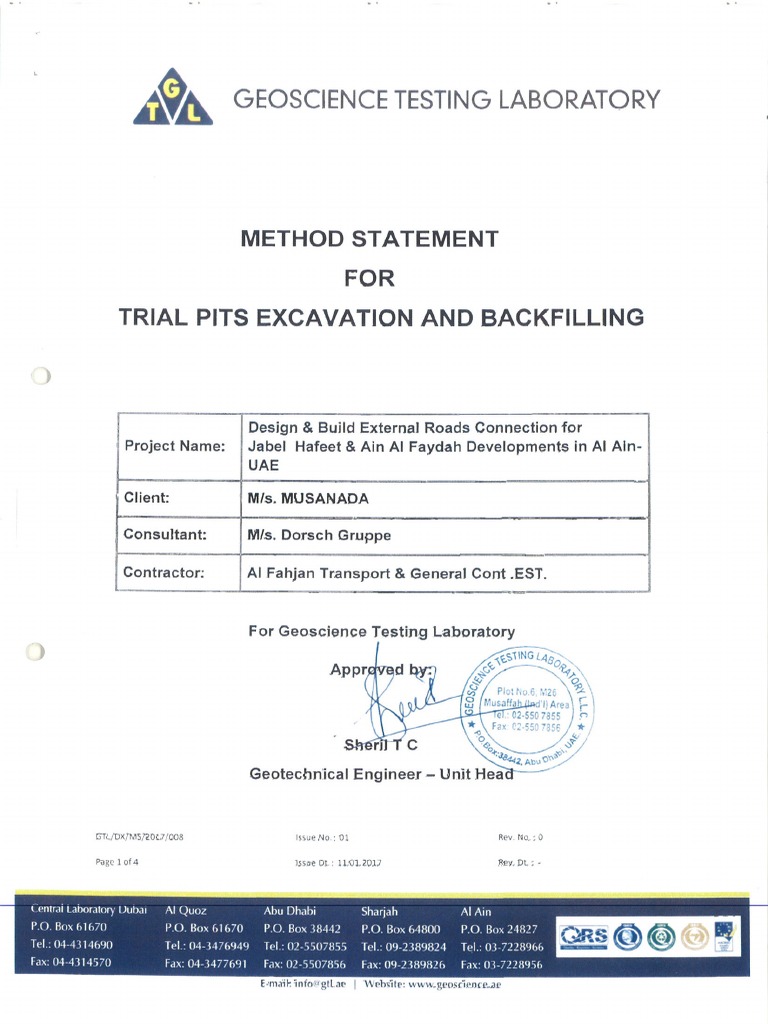 MSS - 007 Trial Pits Excavation | PDF