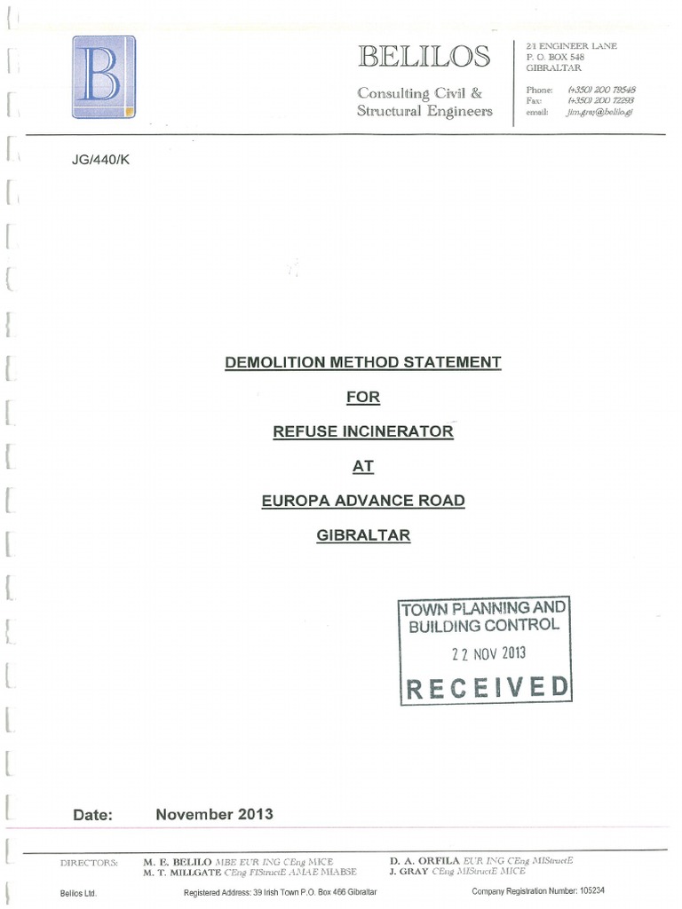 Demolition Method Statement PDF | PDF