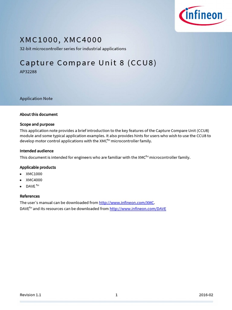Infineon CCU8 XMC1000 - XMC4000 AP32288 AN v01 - 01 EN | PDF ...