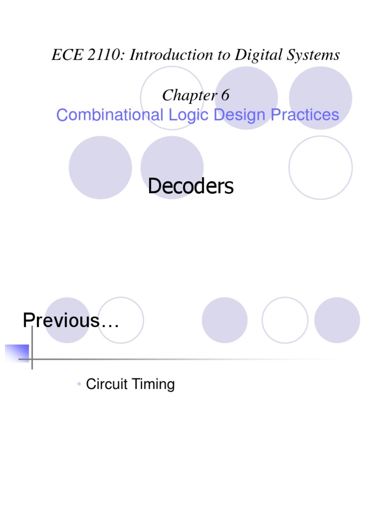 ECE 2110: Introduction to Digital Systems Chapter 6 on Combinational ...