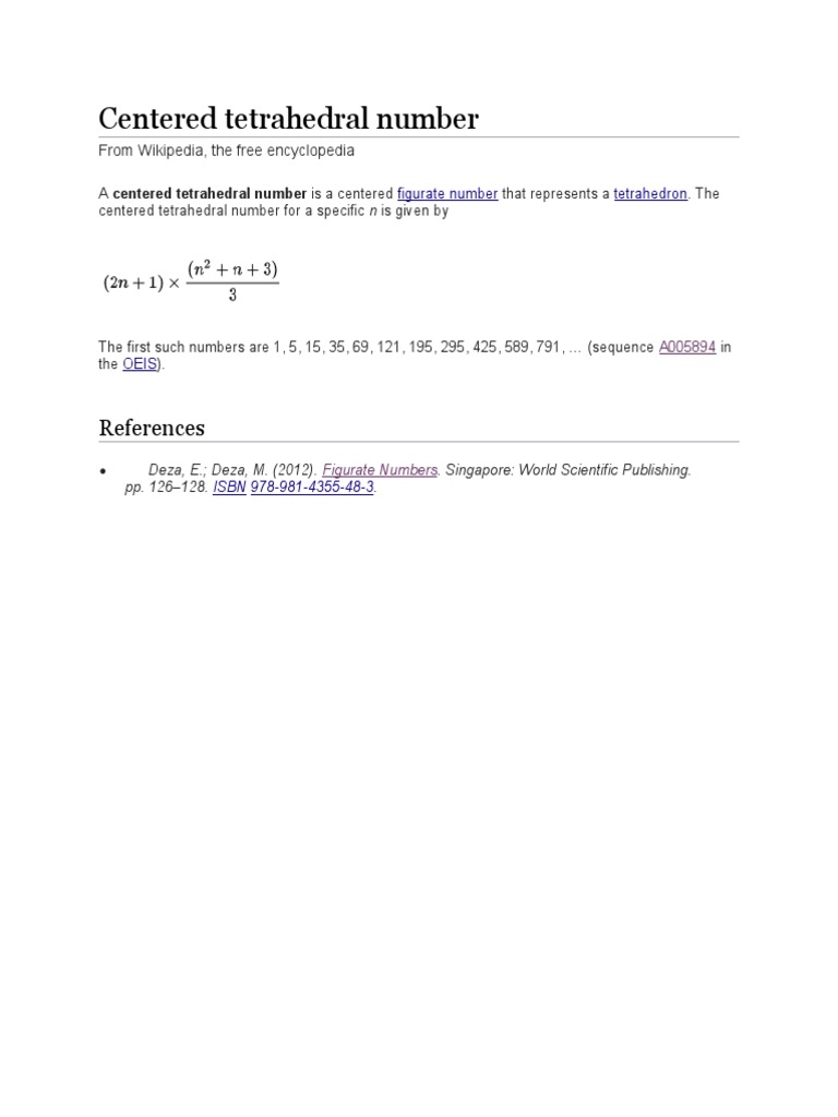 Centered Tetrahedral Number | PDF | Teaching Methods & Materials ...