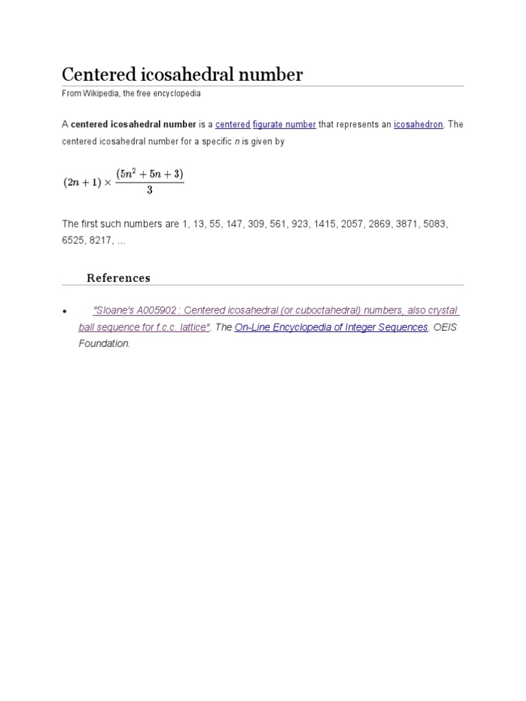 Centered Icosahedral Number | PDF | Polytopes | Linear Programming